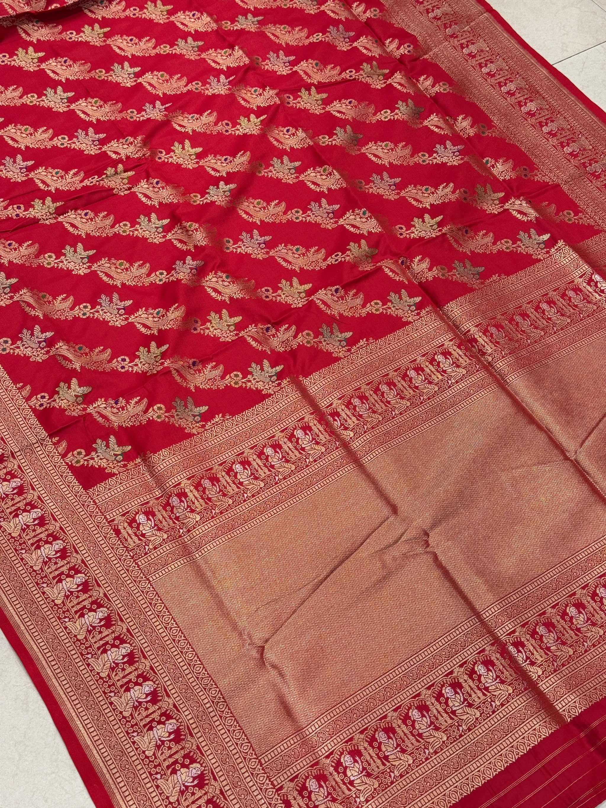 Red Baluchari Weave Banarasi Silk Saree